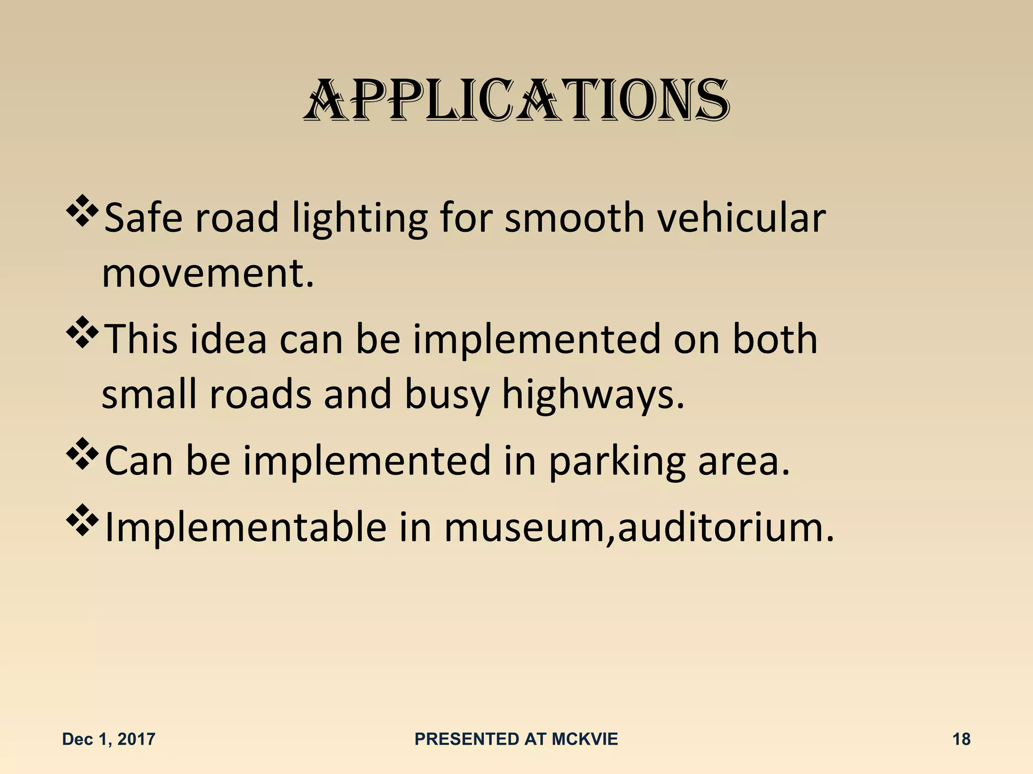 smart street light ppt | PPT
