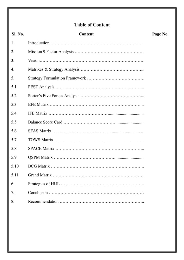 Strategic Business Management Project Report on HUL | PDF
