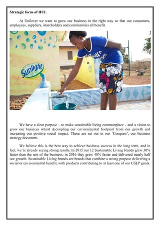 Strategic Business Management Project Report on HUL | PDF