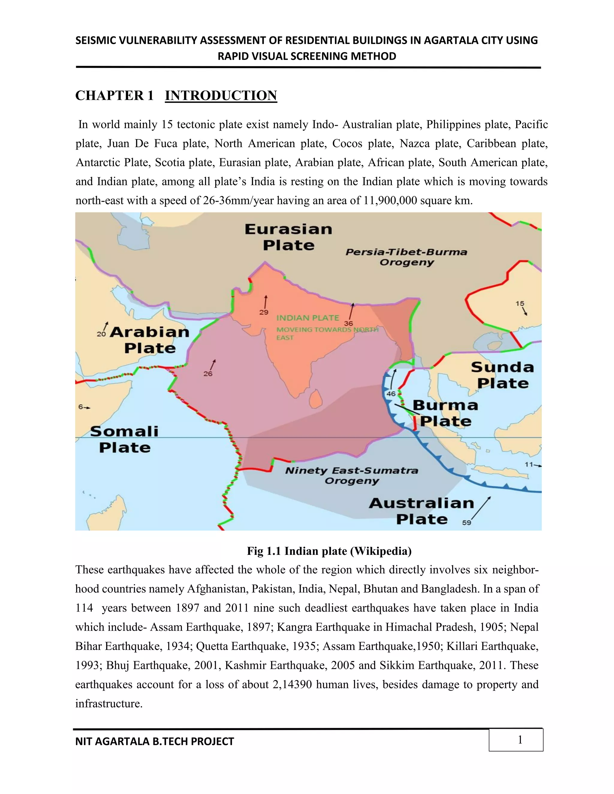 SEISMIC VULNERABILITY ASSESSMENT OF RESIDENTIAL BUILDINGS IN AGARTALA ...