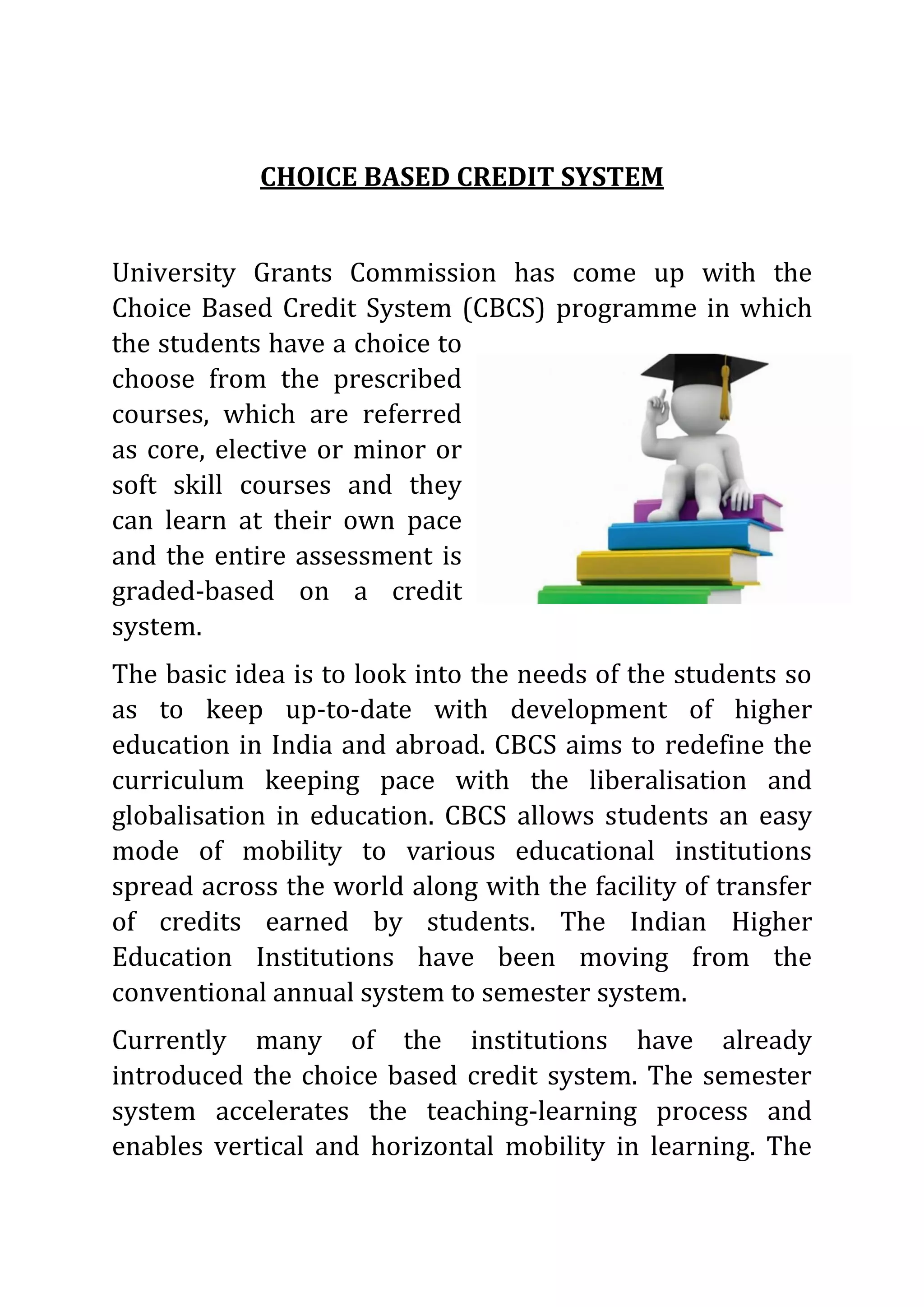 Choice Based Credit System CBCS | PDF