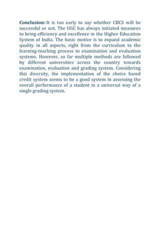 Choice Based Credit System CBCS | PDF