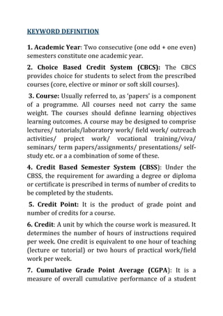 Choice Based Credit System CBCS | PDF