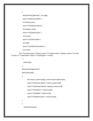 Cricket team | DOCX | Programming Languages | Computing