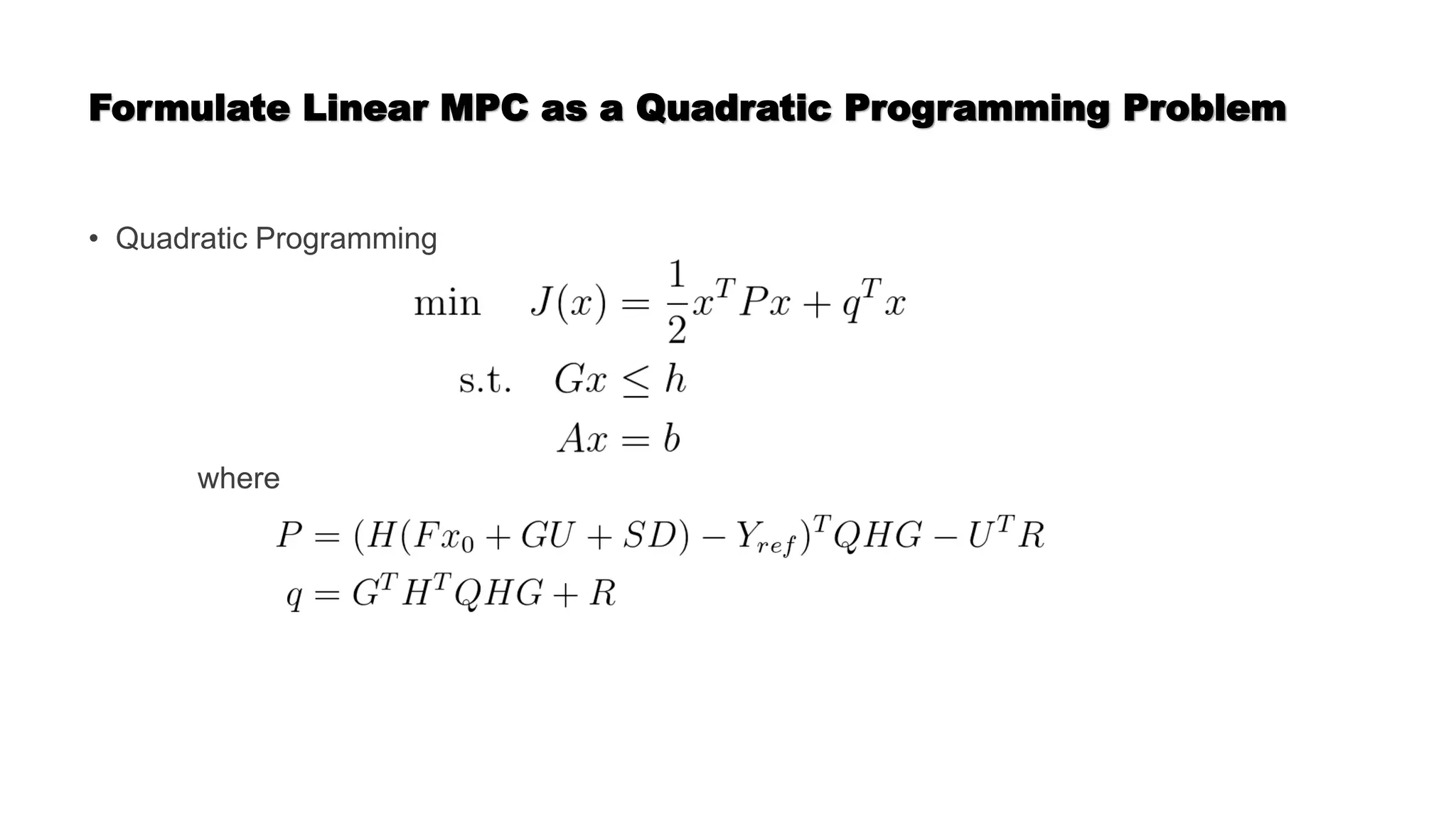 Implementation Of Model Predictive Controller For A Drone Pptx Physics Science