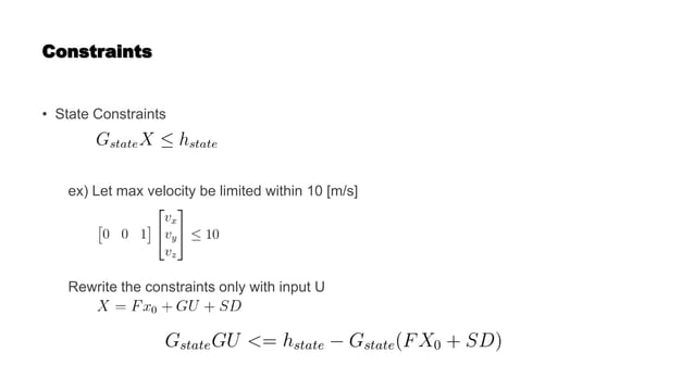 Implementation Of Model Predictive Controller For A Drone Pptx Physics Science