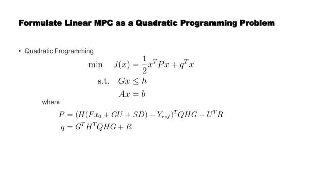 Implementation of Model Predictive Controller for a drone | PPTX ...