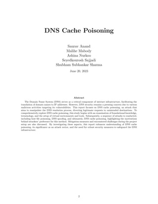 DNS Cache Poisoning | PDF