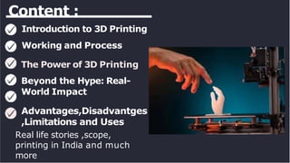 The 3D printing Introduction to basics 3d | PPT