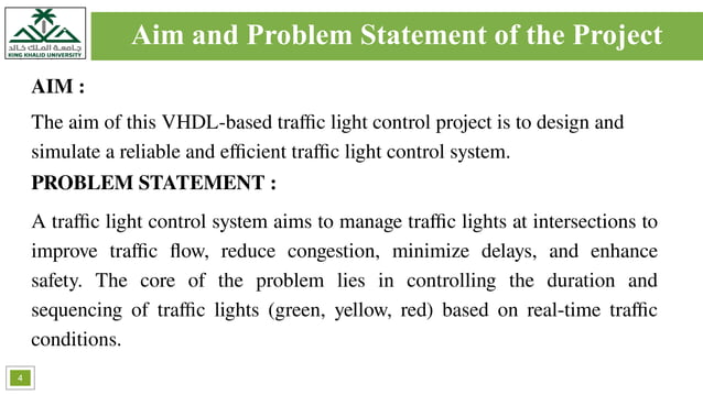 TRAFFIC LIGHT CONTROLLER USING VHDL LANGUAGE | PPTX