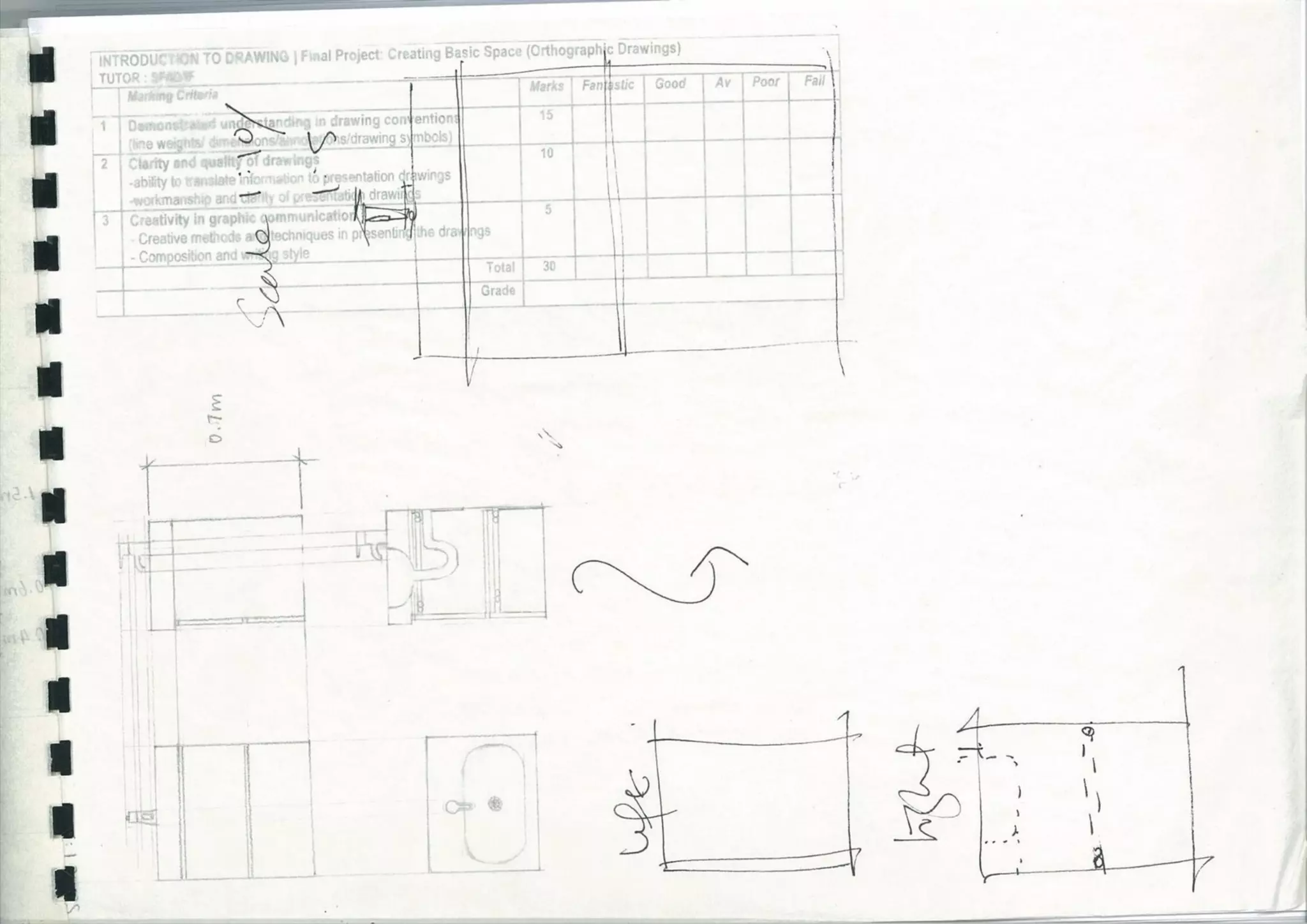 Final Project: Basic Drawing Space (Orthographic Drawings) | PPT