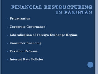 Review of Structural Reforms in Financial Sector of Pakistan | PPT