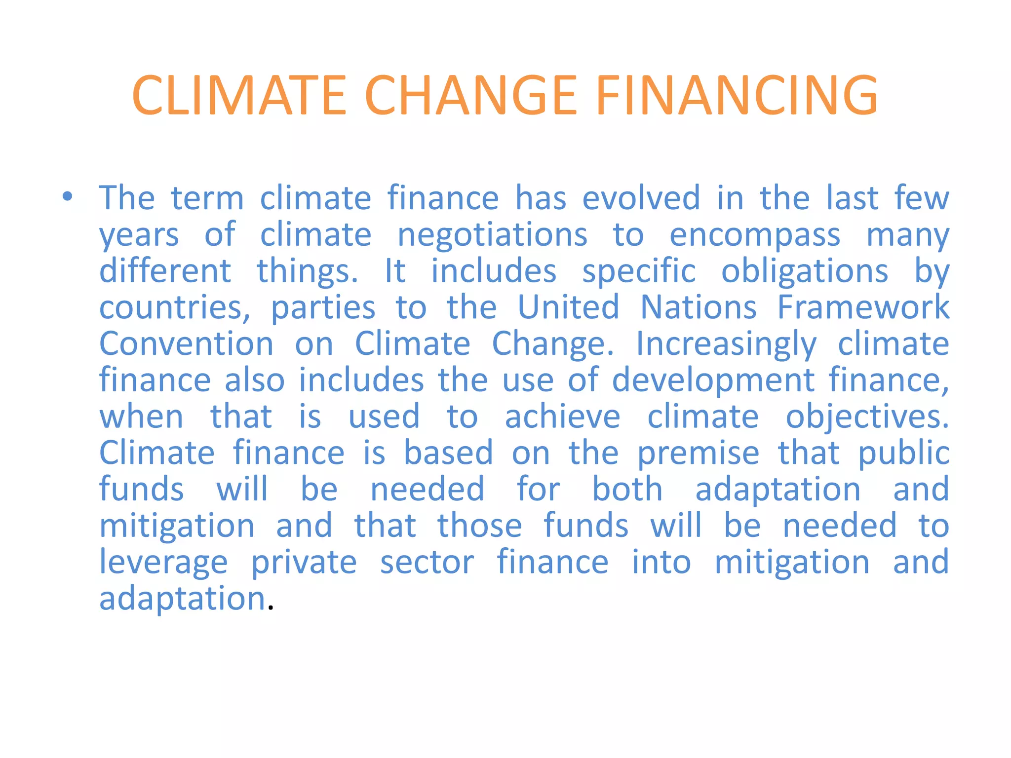 Final project on Climate Change Finance | PPTX