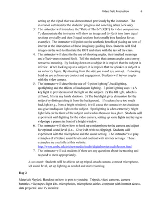Video Field Production Training | PDF