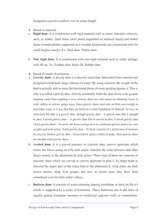 Design of Kawlewada Dam and its Components. | PDF