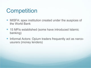 Hypothetical MFI: First MicroFinanceBank Afghanistan | PPT