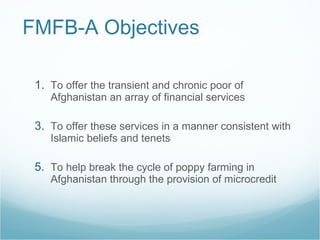 Hypothetical MFI: First MicroFinanceBank Afghanistan | PPT