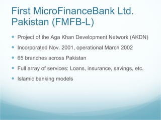 Hypothetical MFI: First MicroFinanceBank Afghanistan | PPT