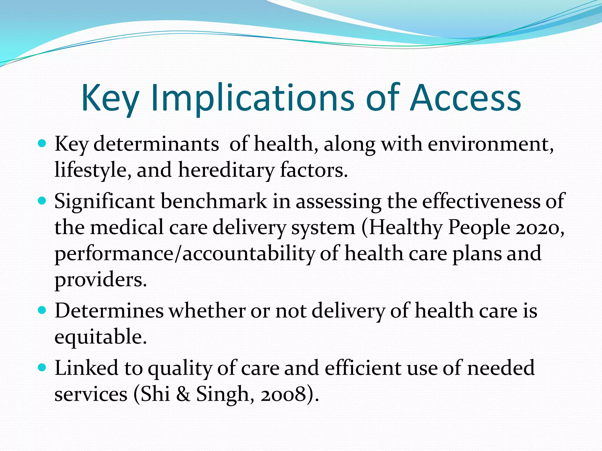 Access to Health Care | PPTX