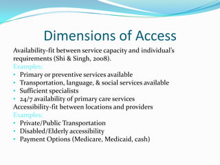 Access to Health Care | PPTX