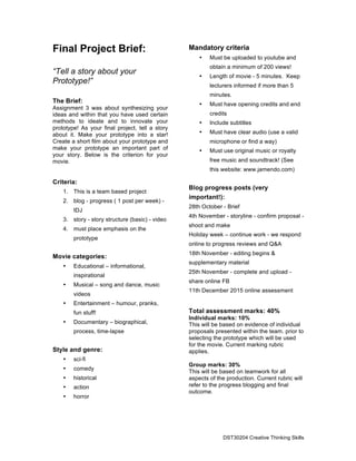 Final project brief | PDF