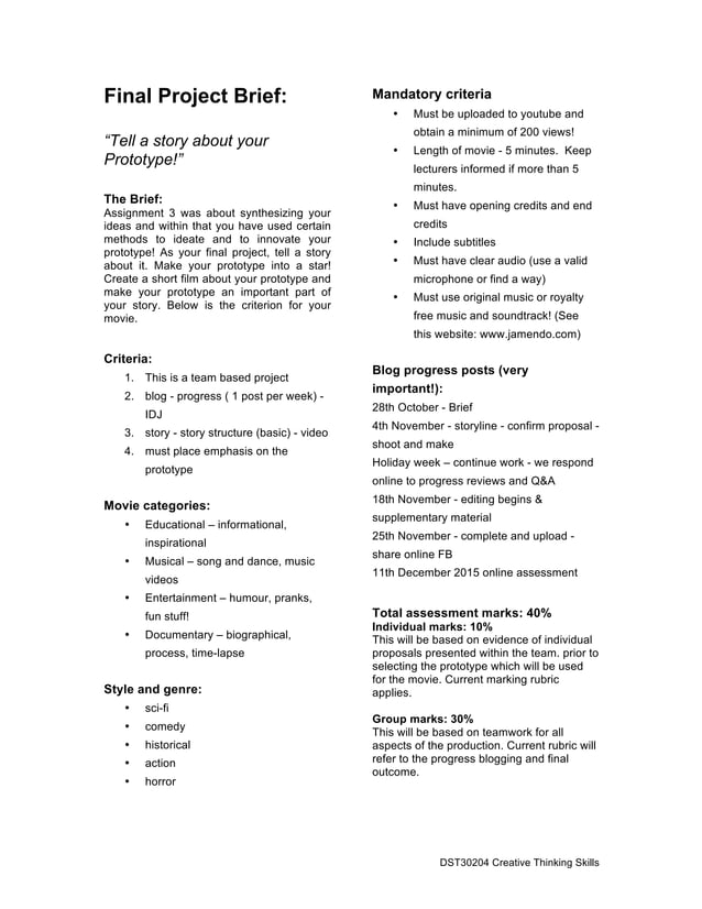 Final project brief | PDF