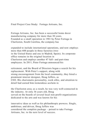 Final Project Case Study Fortuga Artisans, Inc. Fortu.docx