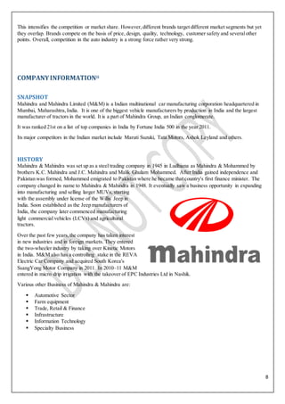 Project on Mahindra Scorpio | DOCX