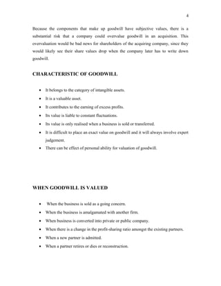 valuation of Goodwill and Share | PDF