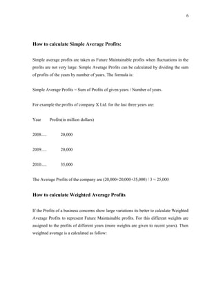 valuation of Goodwill and Share | PDF