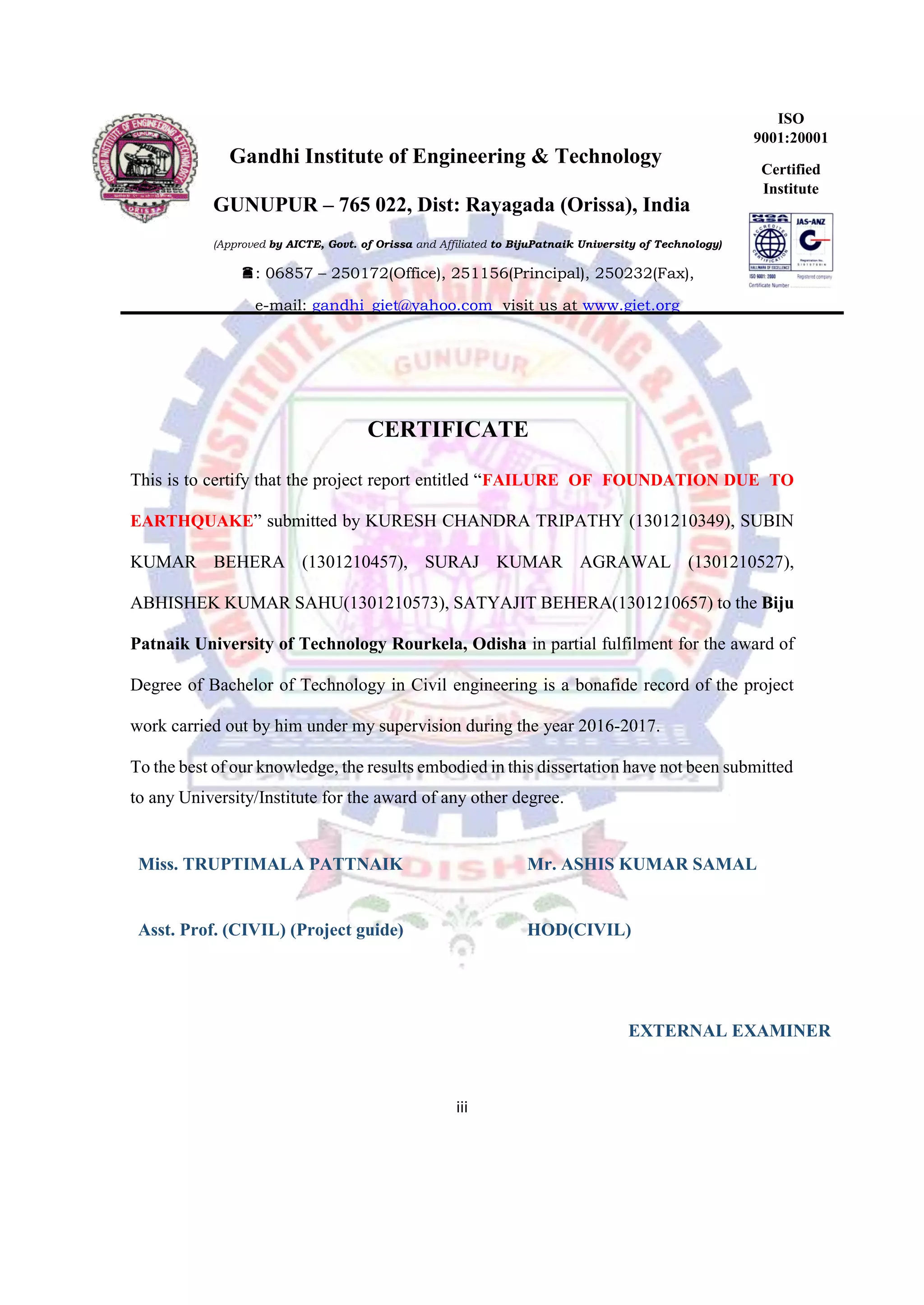 Failure of foundation due to earthquake | PDF
