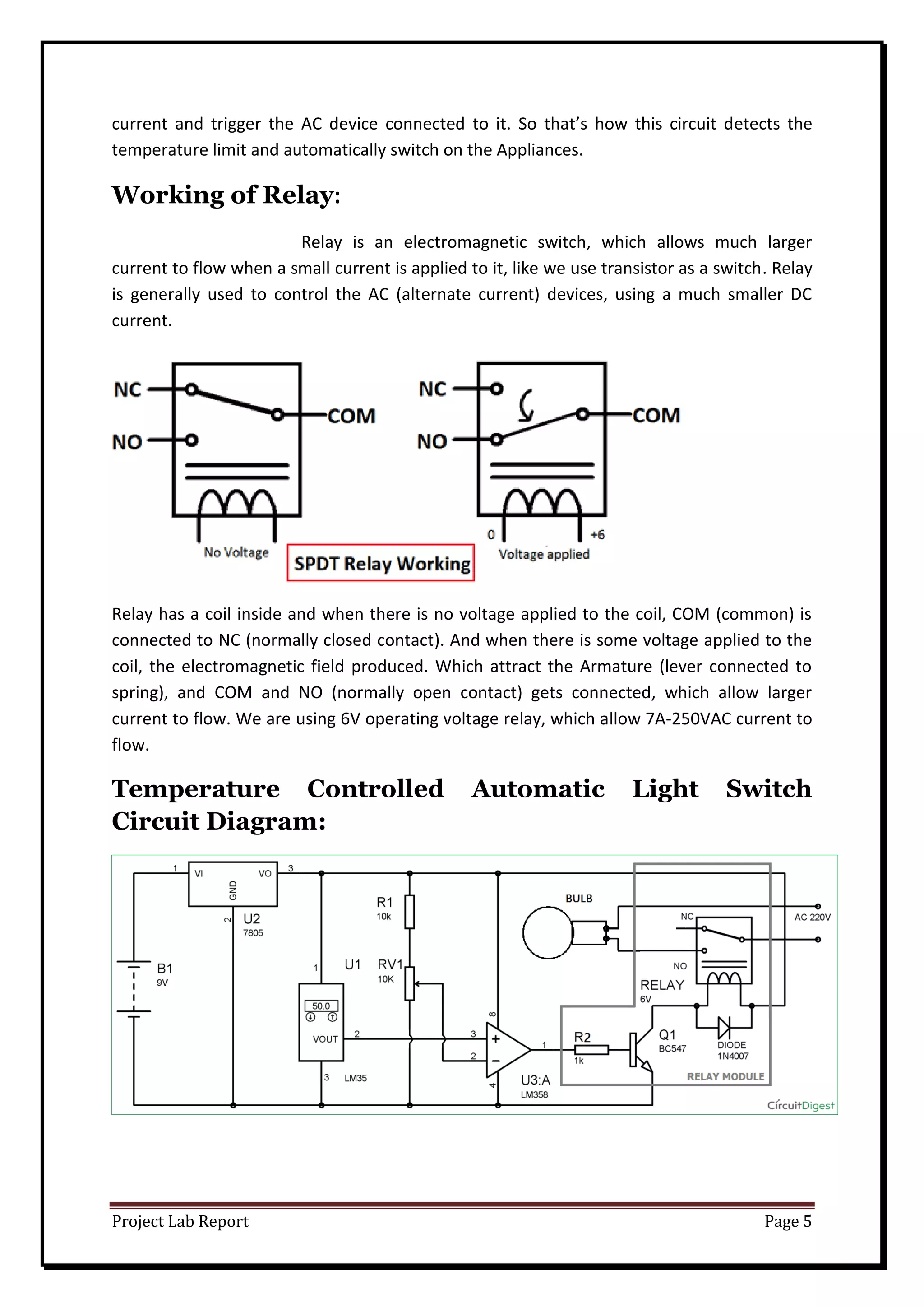 Automatic Temperature Controlled Switch | PDF | Home Appliances | Home & Garden