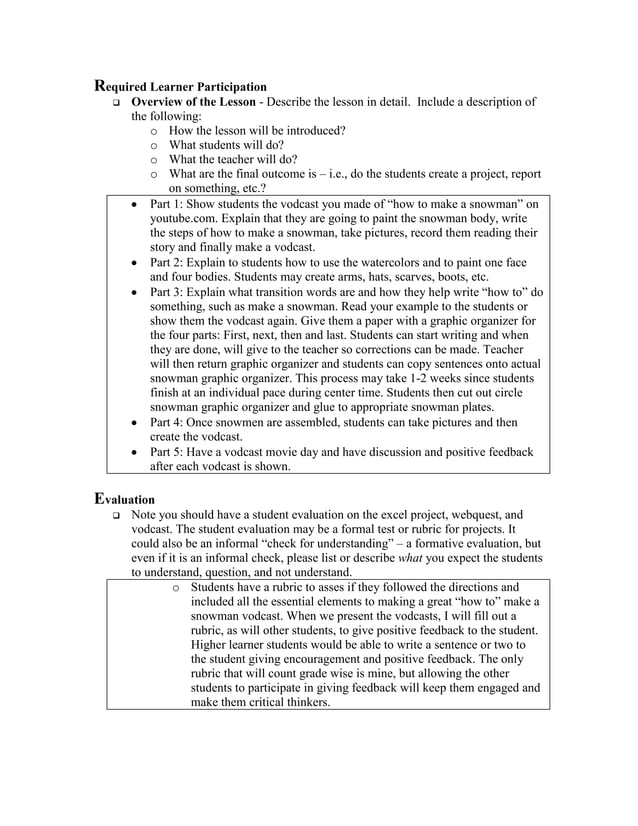 Photography Lesson Plan | DOCX