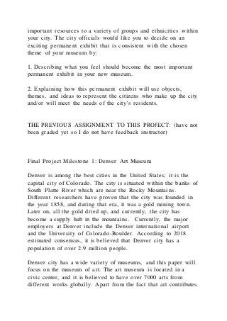 Final Project Milestone 2A City Museum Permanent Exhibit | PDF