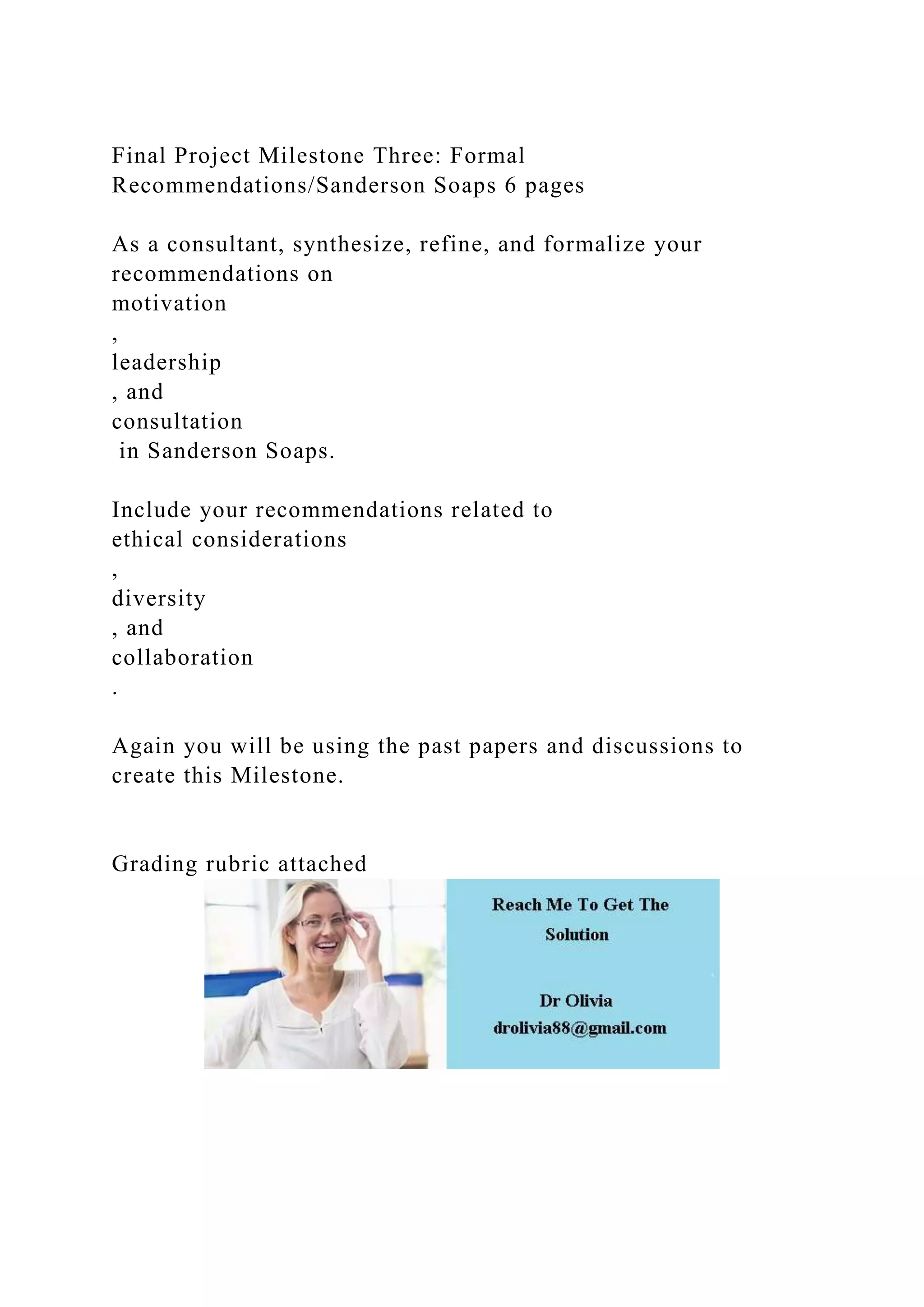 Final Project Milestone Three Formal RecommendationsSanderson Soap.docx