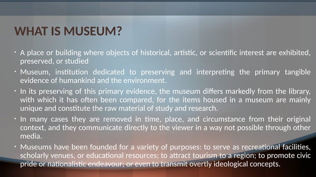 FINAL PROJECT MUSEUM RESEARCH. with types and other design ...