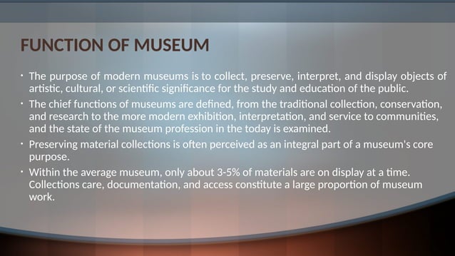 FINAL PROJECT MUSEUM RESEARCH. with types and other design ...