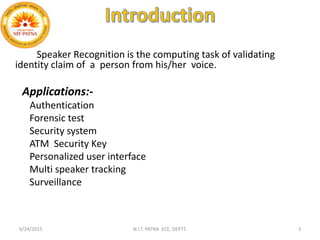 Speaker Identification and Verification | PPTX