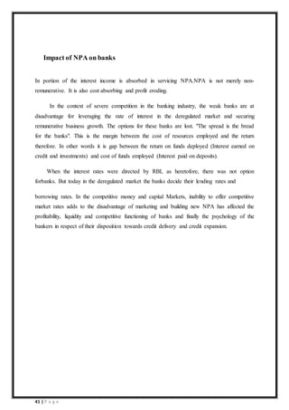 A study on npa of SBI | DOCX