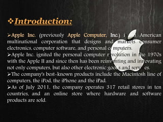 Final project of apple inc. (riasat minhas) | PPTX