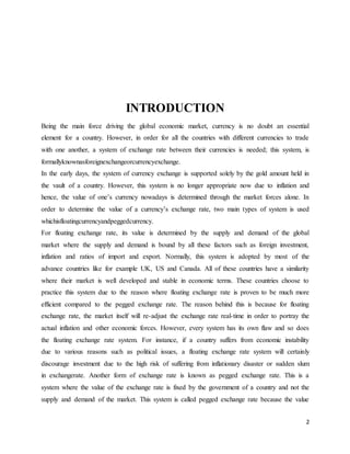 project of foreign exchange market | DOCX