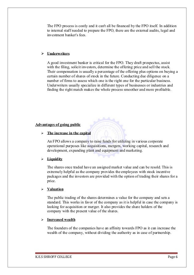 Final project on fpo