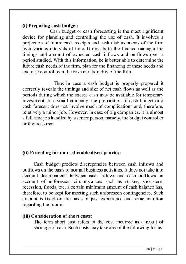 WORKING CAPITAL MANAGEMENT PROJECT REPORT | PDF | Business Accounting ...
