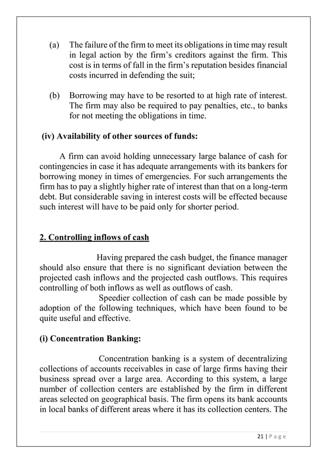 WORKING CAPITAL MANAGEMENT PROJECT REPORT | PDF | Business Accounting ...