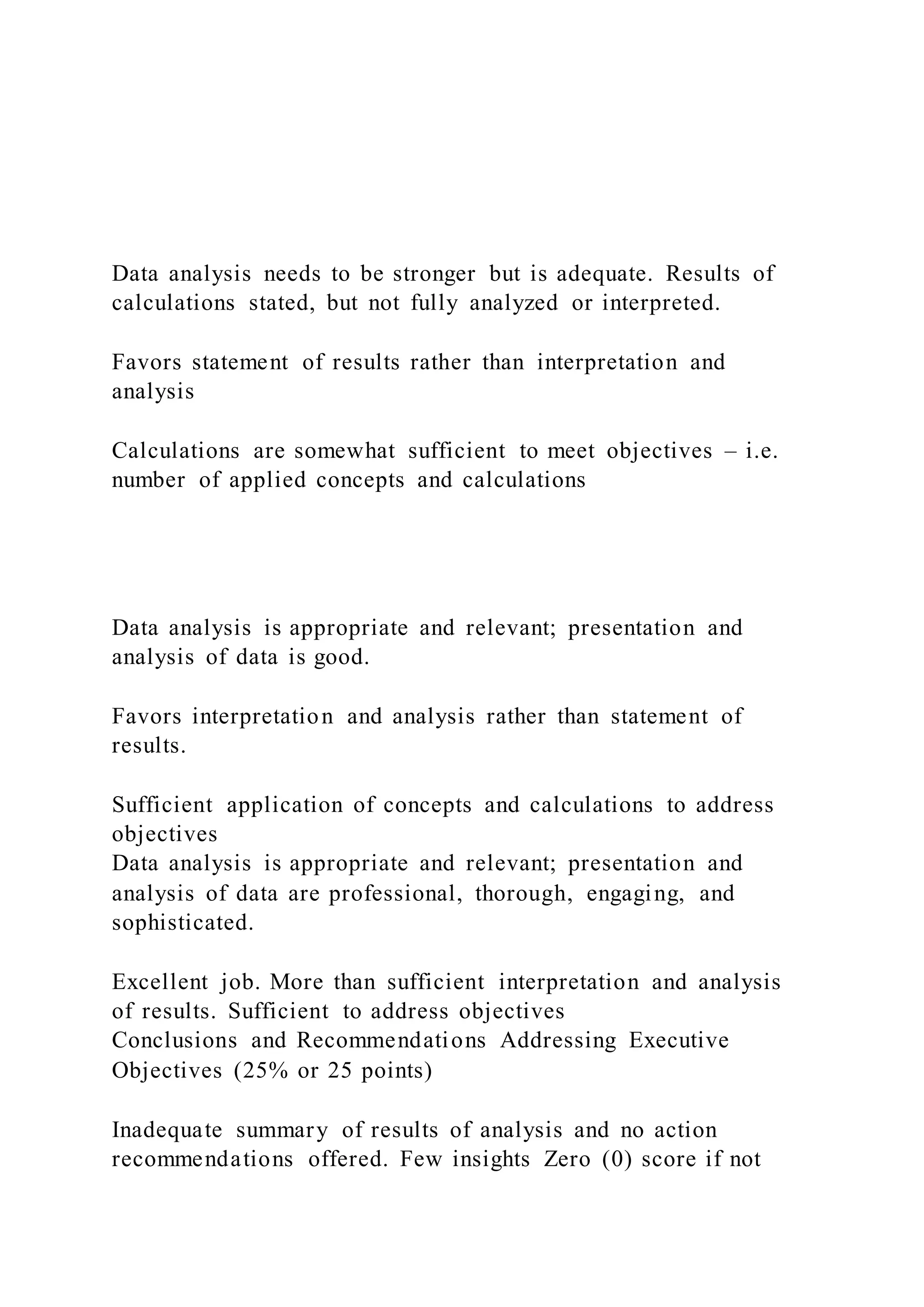 Final Project OPRE 605 Grading Rubric Summer 2022Inade | PDF