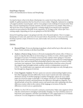 Final project options | PDF