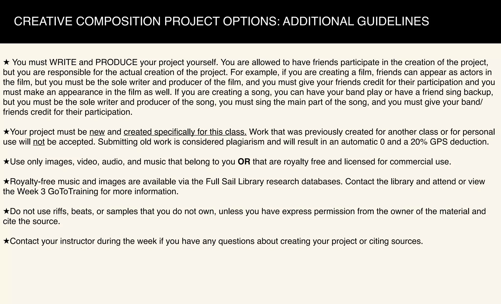 Creative Final Project Options | PDF