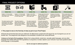 Creative Final Project Options | PDF