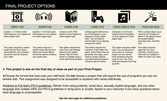 Creative Final Project Options | PPT