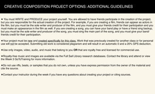Creative Final Project Options | PDF